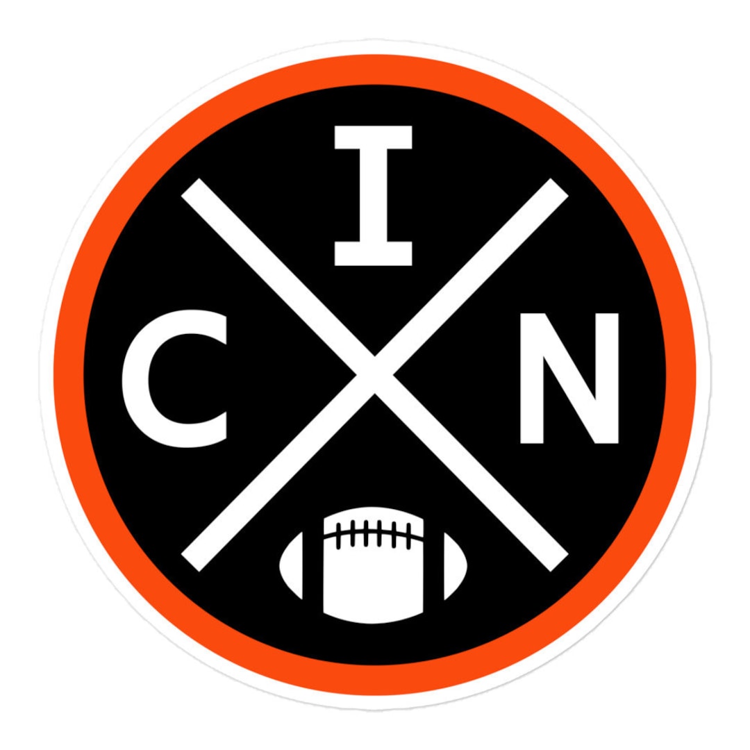 Cincinnati Football Emblem Round Retro CIN Window Decal Bumper Sticker ...