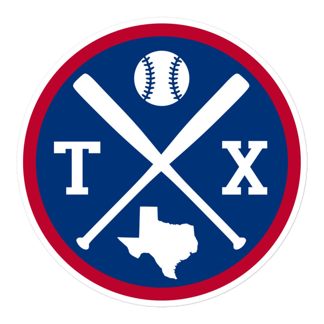 Texas Baseball Emblem Round Retro TX Window Decal Bumper Sticker - Etsy