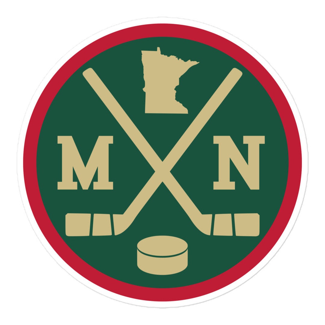 Minnesota Hockey Emblem Round Retro MN Window Decal Bumper Sticker - Etsy