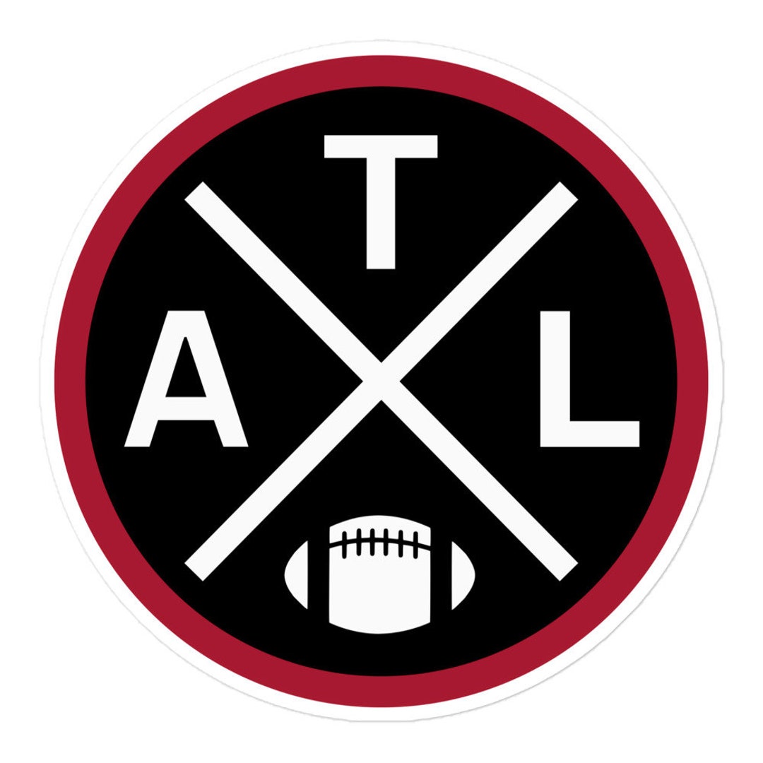 Atlanta Football Emblem Round Retro ATL Window Decal Bumper Sticker - Etsy