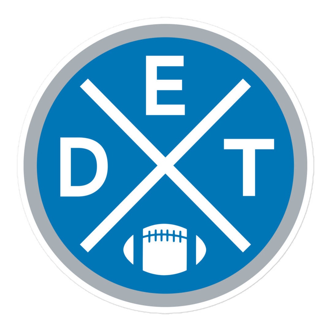 Detroit Football Emblem Round Retro DET Window Decal Bumper Sticker - Etsy