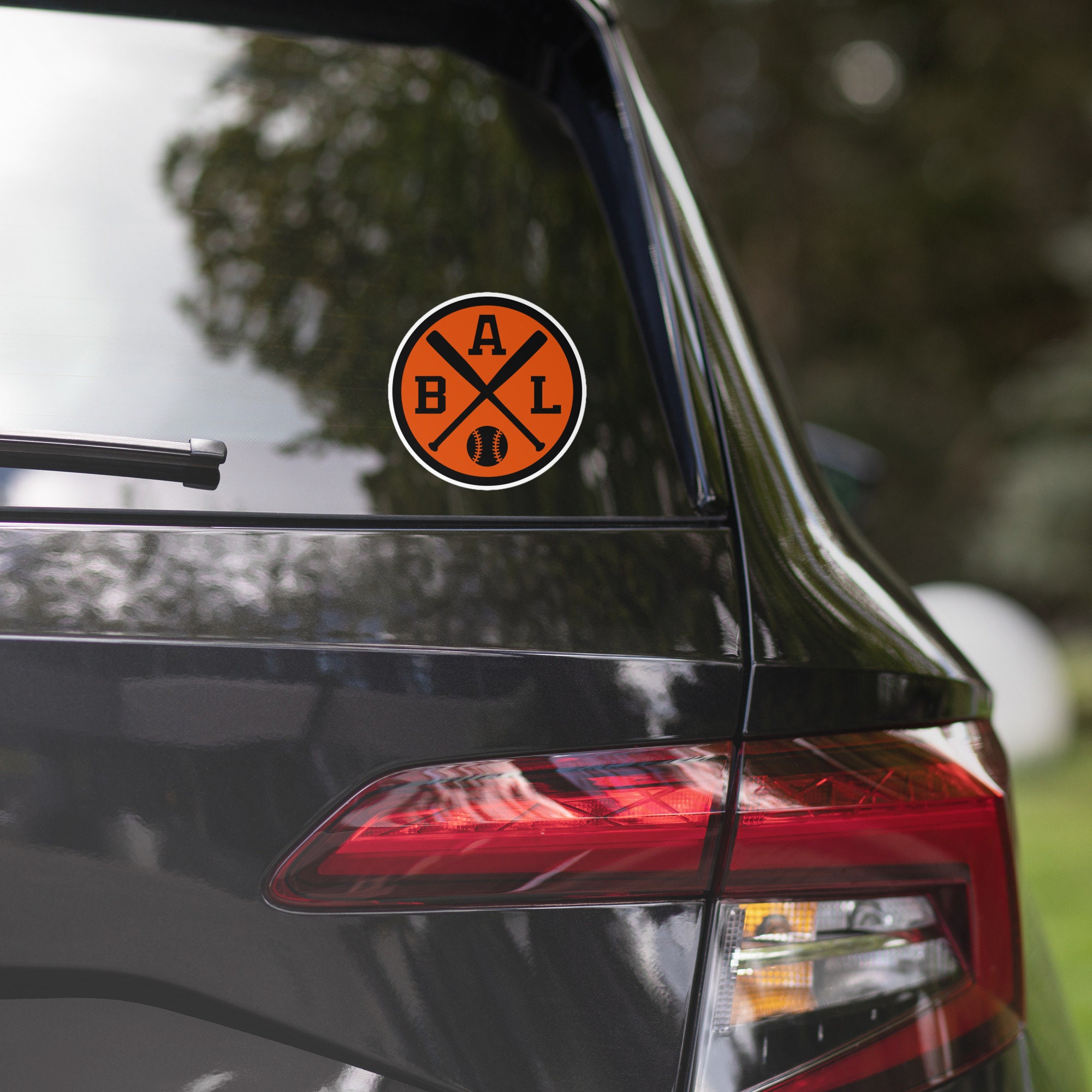 Baltimore Baseball Emblem Round Retro BAL Window Decal Bumper Sticker ...