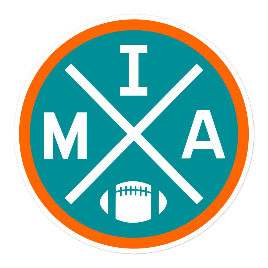 Miami Football Emblem Round Retro MIA Window Decal Bumper Sticker - Etsy