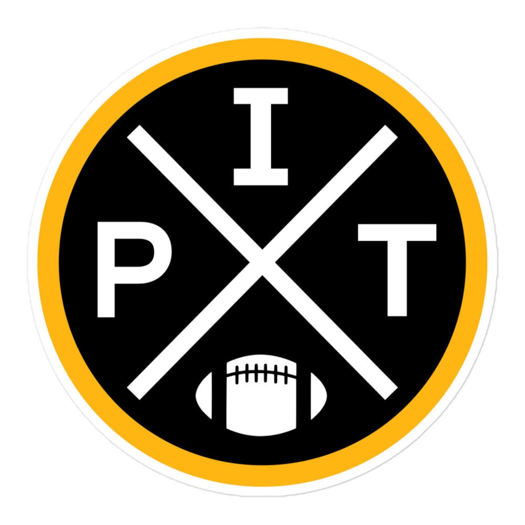 Pittsburgh Football Emblem Round Retro PIT Window Decal Bumper Sticker ...
