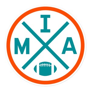 Miami Football Emblem Round Retro MIA Window Decal Bumper Sticker - Etsy