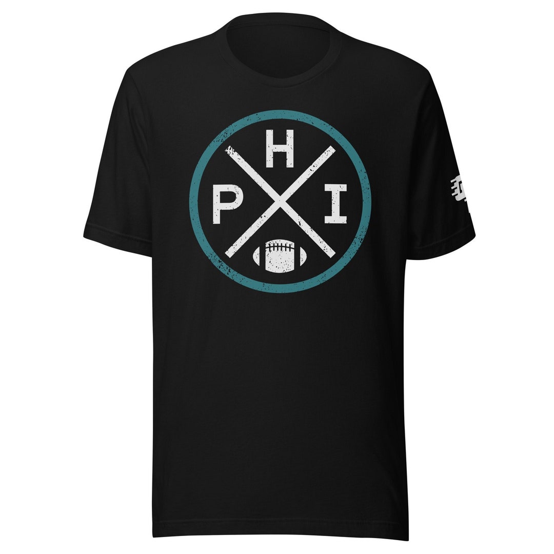 Retro Philadelphia Football Emblem Vintage PHI Premium Unisex T-shirt ...