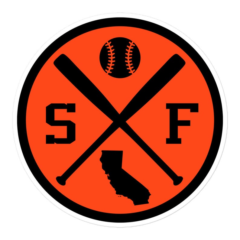 San Francisco Baseball Emblem Round Retro SF Sticker - Etsy