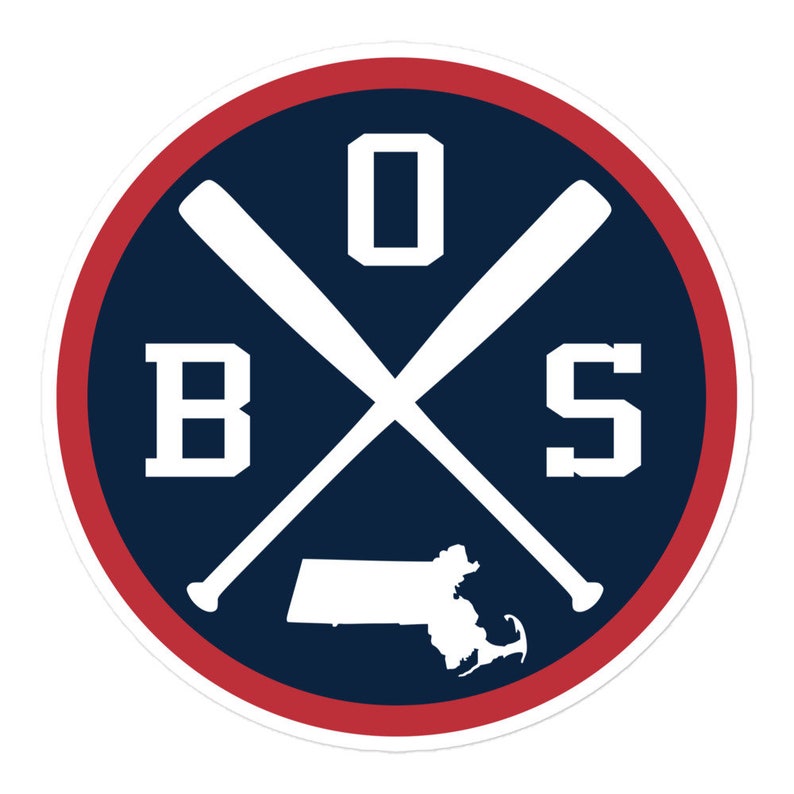 Boston Baseball Emblem Round Retro BOS Window Decal Bumper - Etsy
