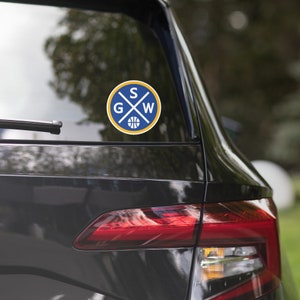 Golden State Basketball Emblem Round Retro GSW Window Decal Bumper ...