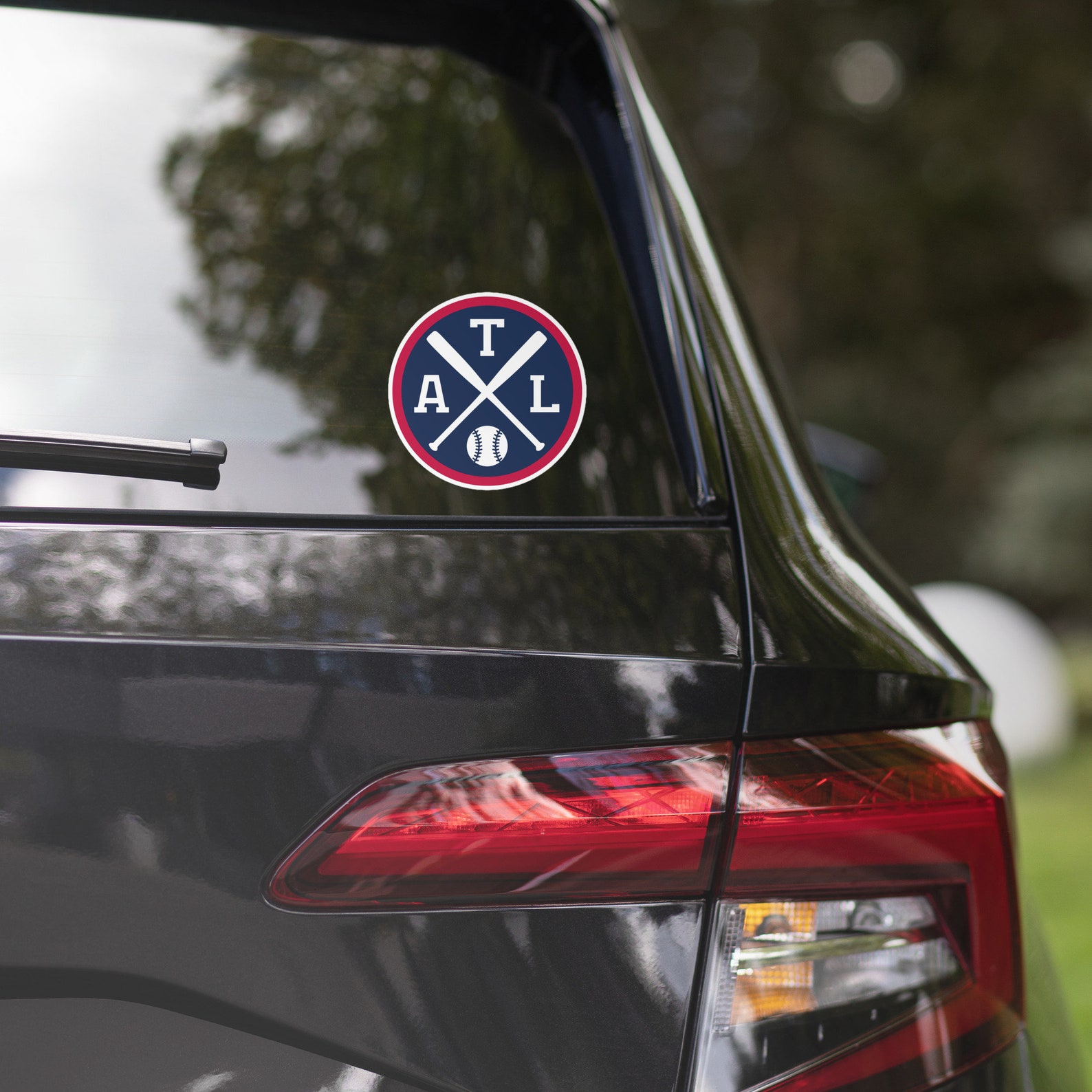 Atlanta Baseball Emblem Round Retro ATL Window Decal Bumper Sticker - Etsy