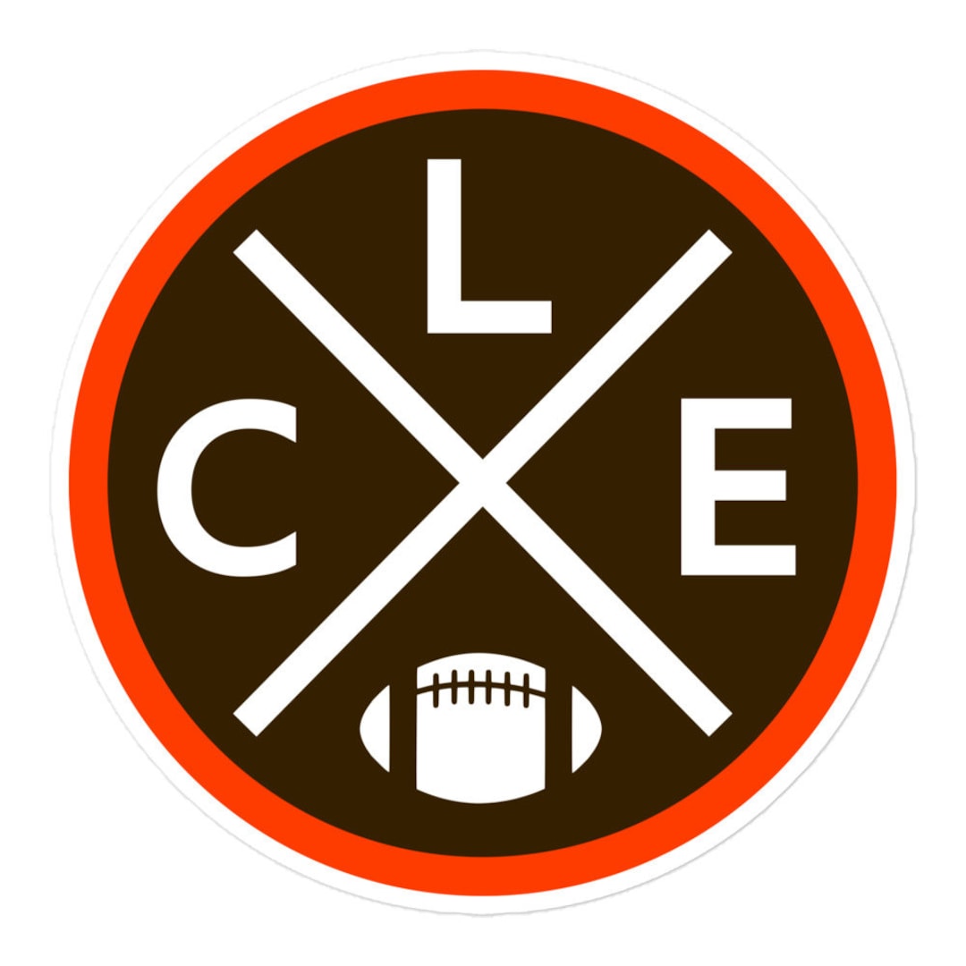 Cleveland Football Emblem Round Retro CLE Window Decal Bumper Sticker ...