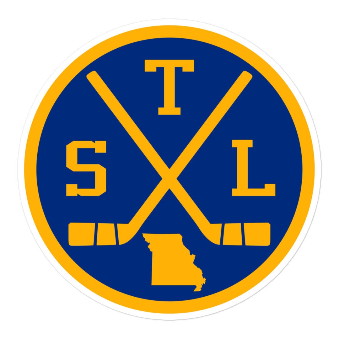 St. Louis Hockey Emblem Round Blue Retro STL Sticker - Etsy