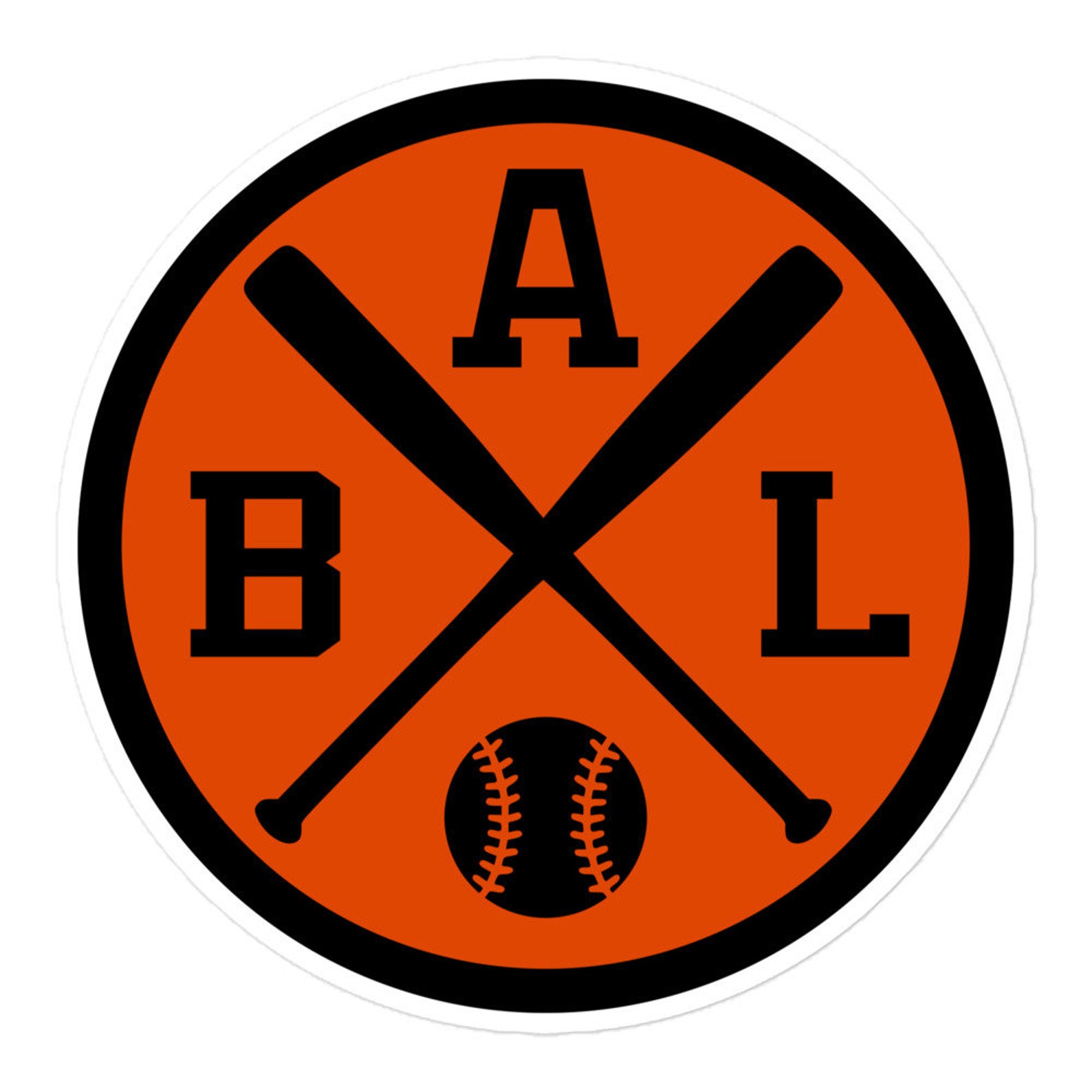 Baltimore Baseball Emblem Round Retro BAL Window Decal Bumper Sticker ...