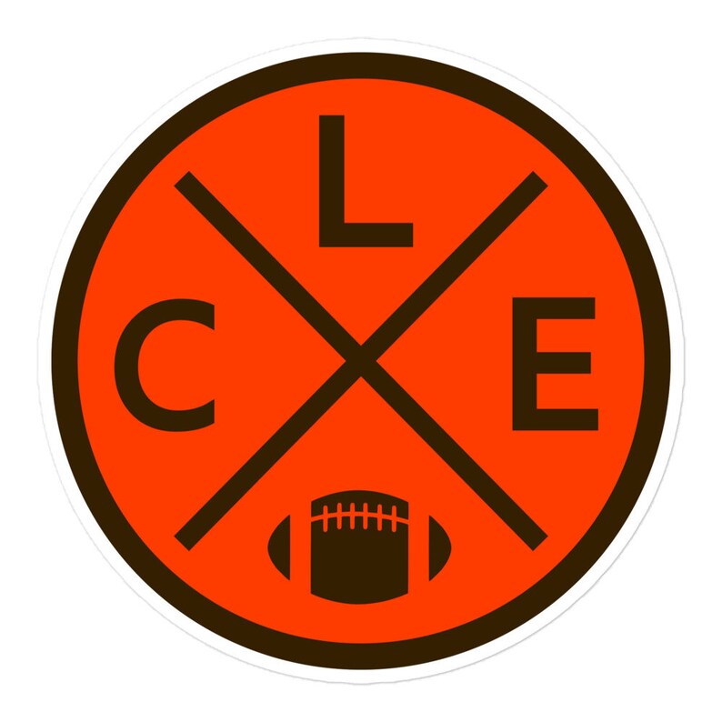 Cleveland Football Emblem Round Retro CLE Sticker - Etsy
