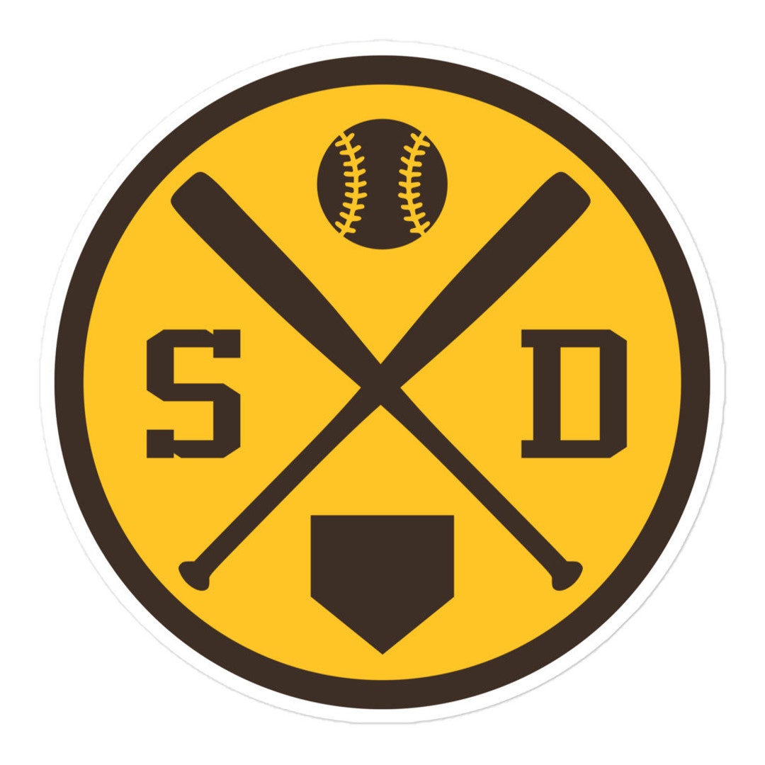 San Diego Baseball Emblem Round Retro SD Decal Sticker - Etsy