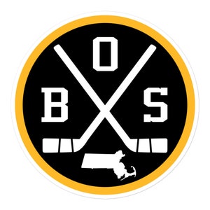 Boston Hockey Emblem Round Retro BOS Decal Sticker - Etsy