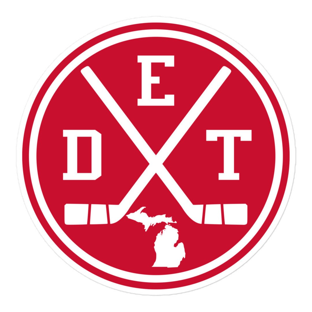 Detroit Hockey Emblem Red Round Retro DET Decal Sticker - Etsy