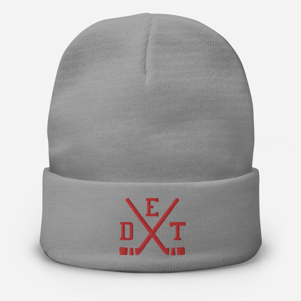 Detroit Hockey Sticks Retro Wings DET Winter Beanie Cap Hat | Etsy