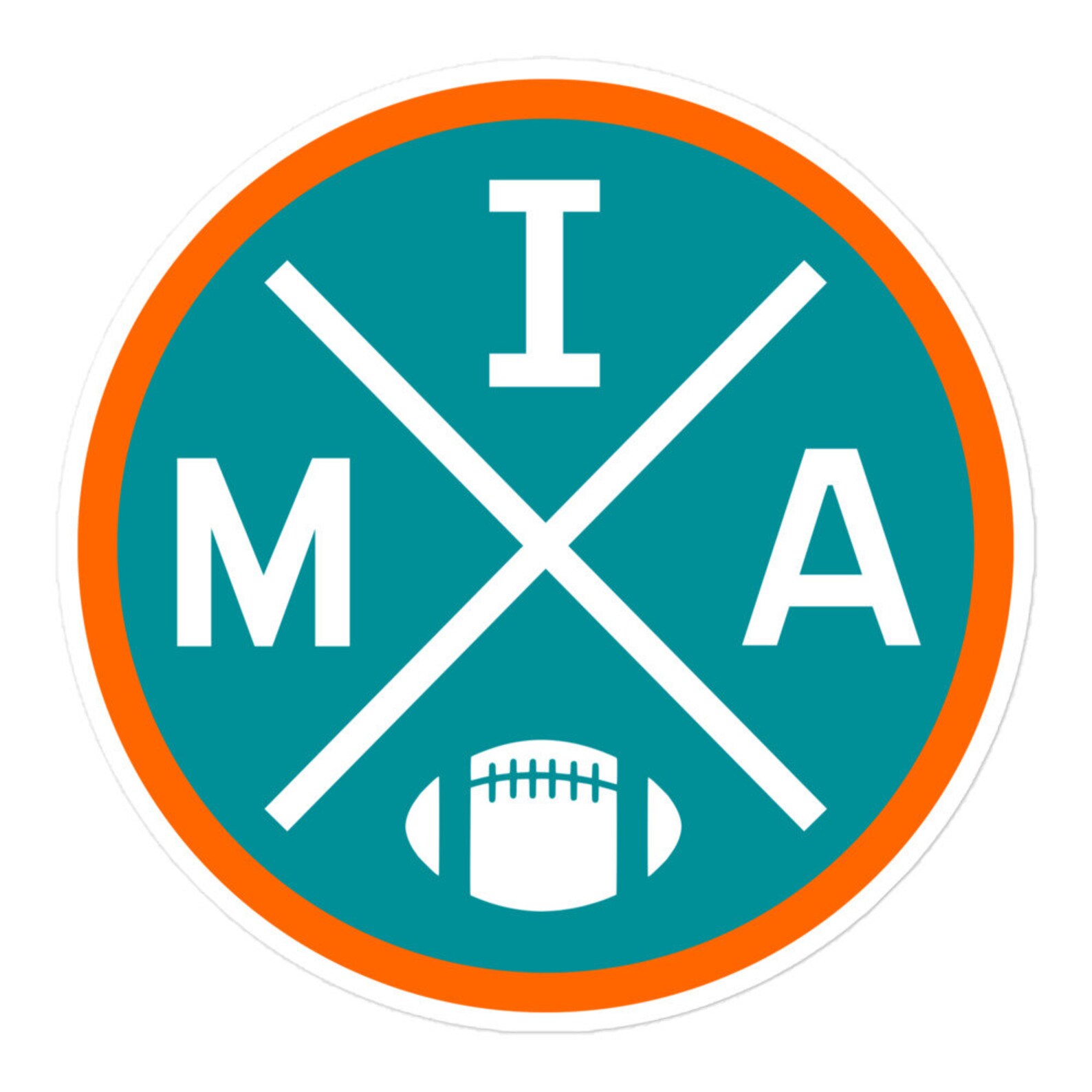 Miami Football Emblem Round Retro MIA Decal Sticker - Etsy