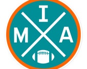 Miami Football Emblem Round Retro MIA Decal Sticker - Etsy