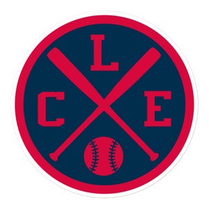 Cleveland Baseball Emblem Round Retro CLE Window Decal Bumper Sticker ...