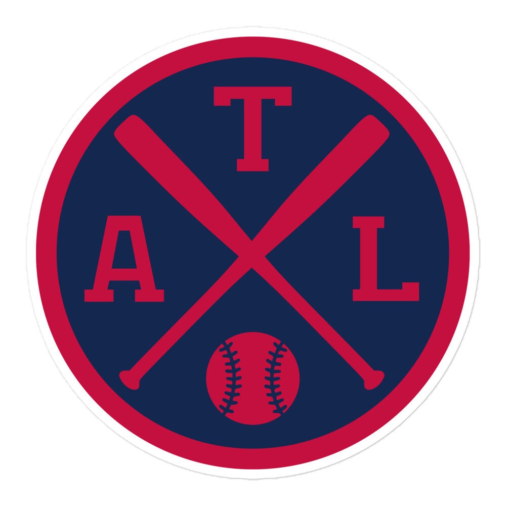 Atlanta Baseball Emblem Round Retro ATL Window Decal Bumper Sticker - Etsy