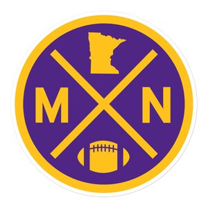 Minnesota Football Emblem Round Retro MN Window Decal Bumper Sticker - Etsy