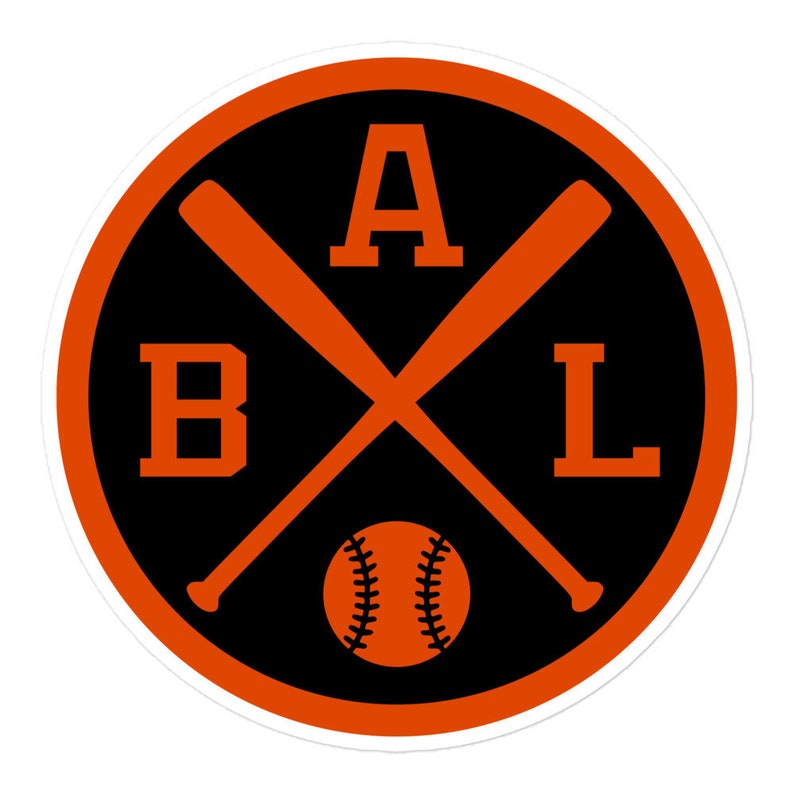Baltimore Baseball Emblem Round Retro BAL Window Decal Bumper Sticker ...