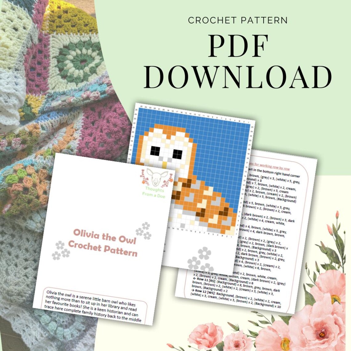 Olivia the Owl Graphgan Pattern GRAPH and WRITTEN Pattern - Etsy UK