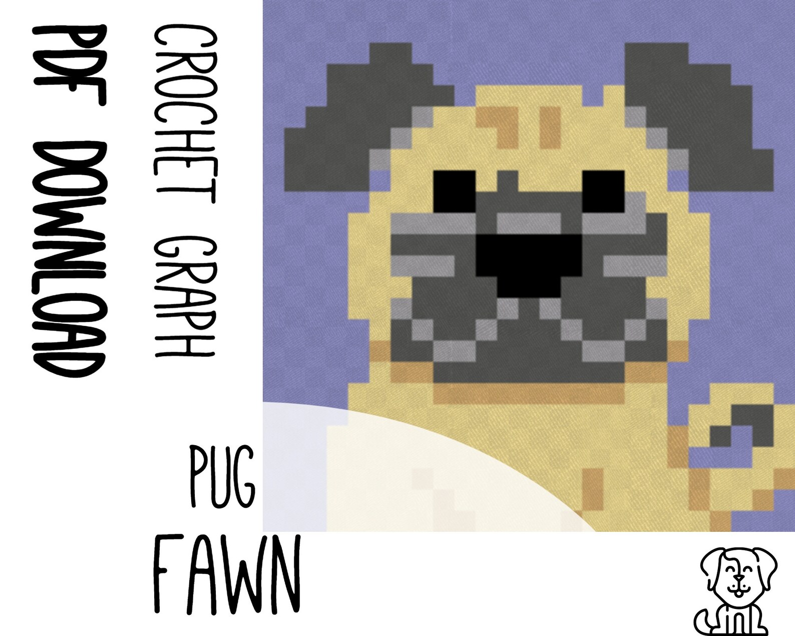 Pug Crochet Graph Bundle 2 Colours- GRAPHS ONLY - Etsy UK