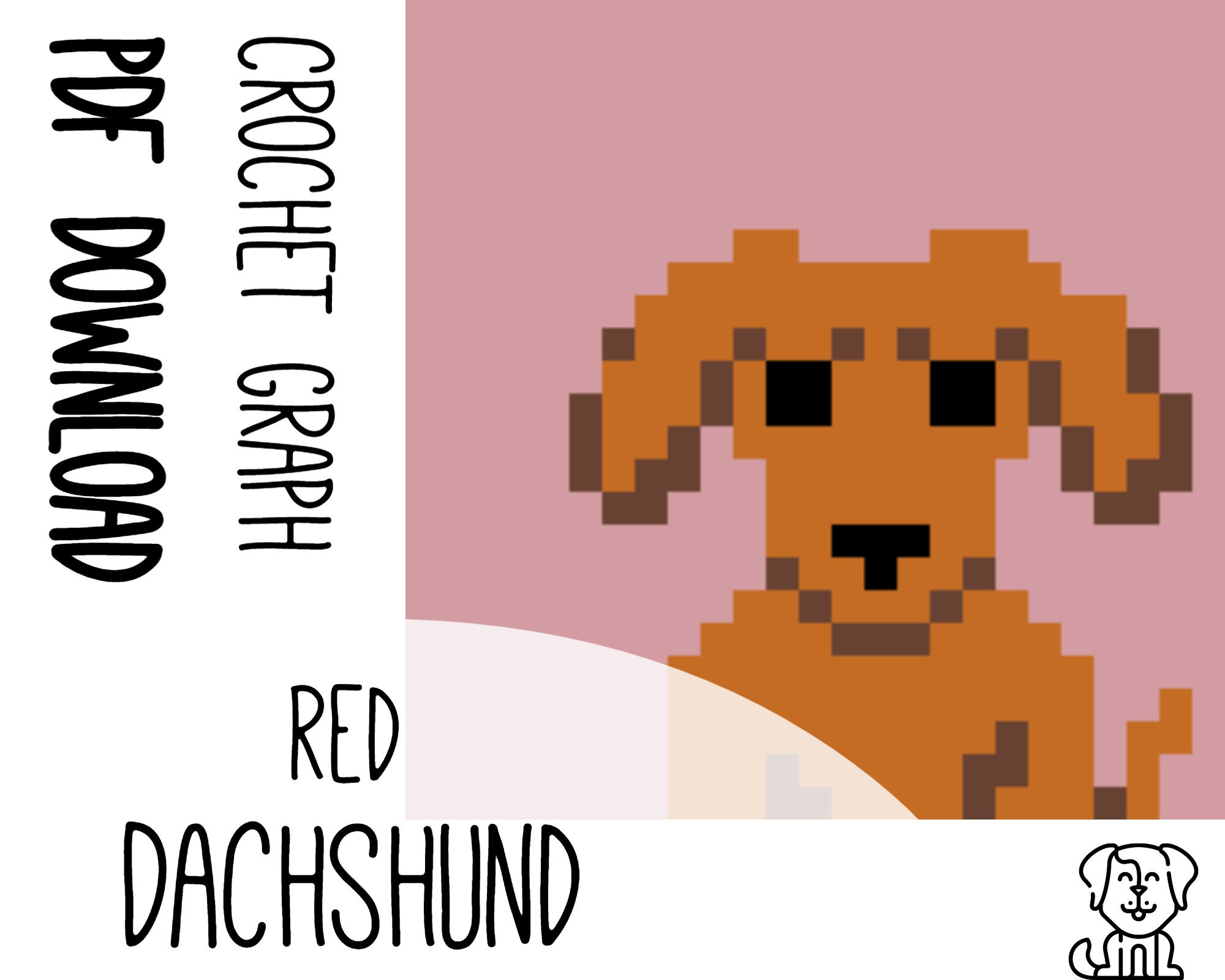 Dachshund Crochet Graph Bundle 4 Colours- GRAPHS ONLY - Etsy