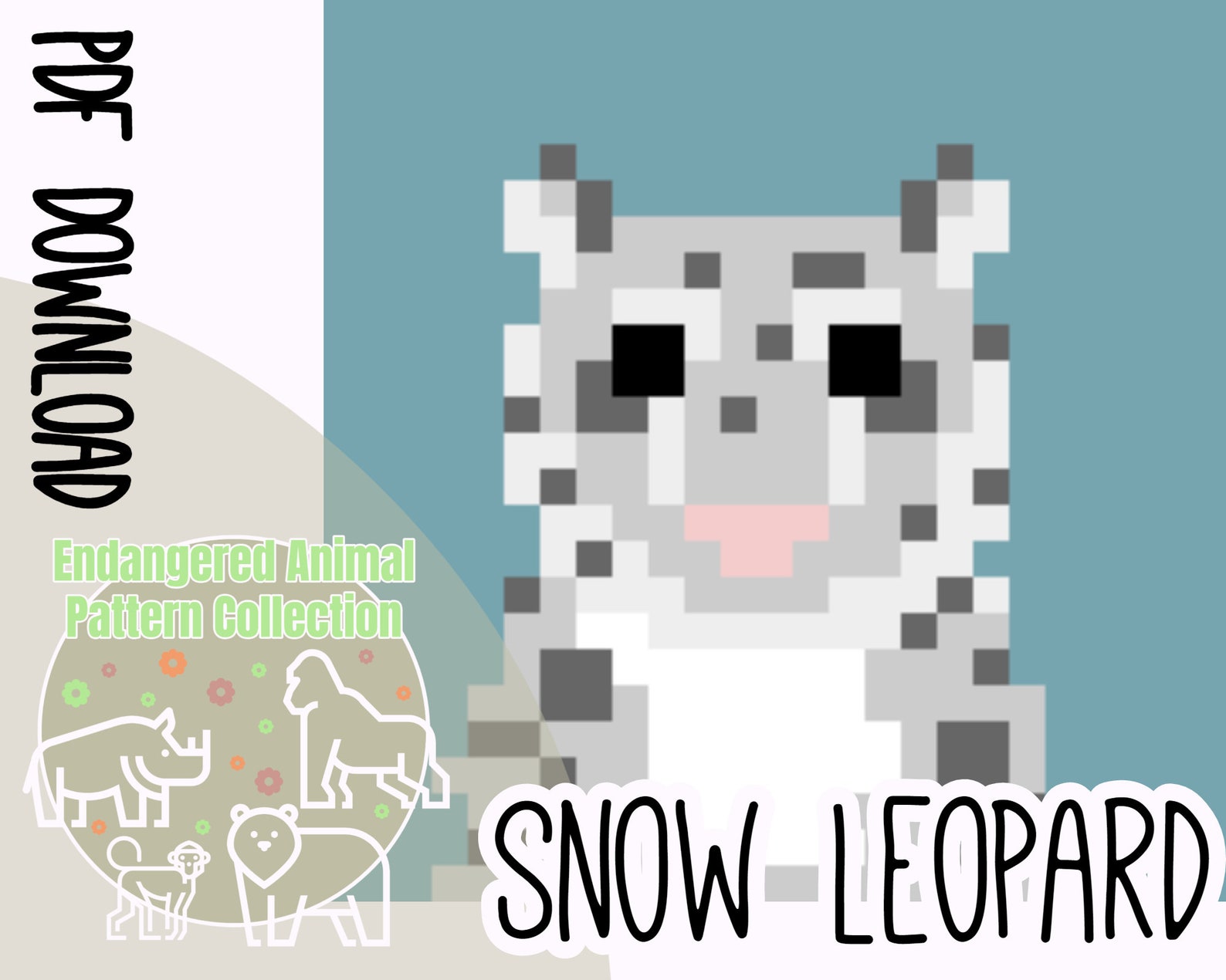 Snow Leopard - GRAPH and WRITTEN Pattern - Etsy
