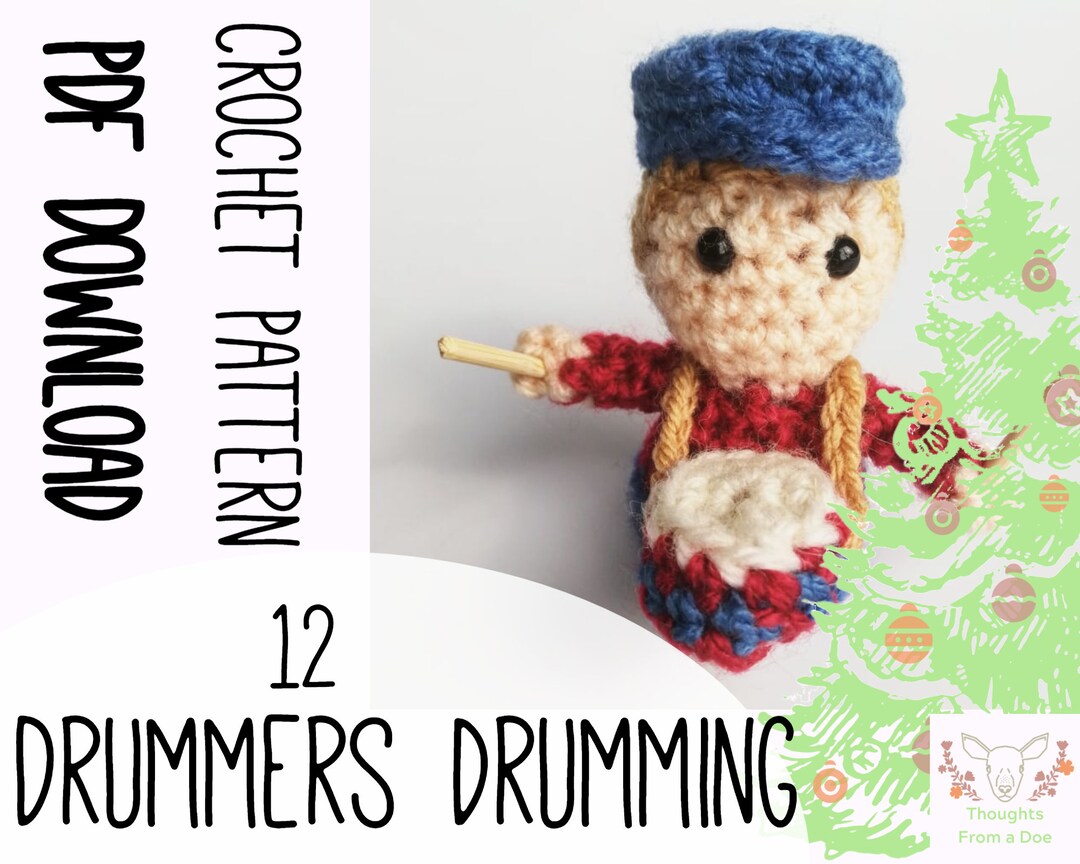 Drummer Doll Amigurumi Crochet Pattern - 12 Days of Christmas - Etsy