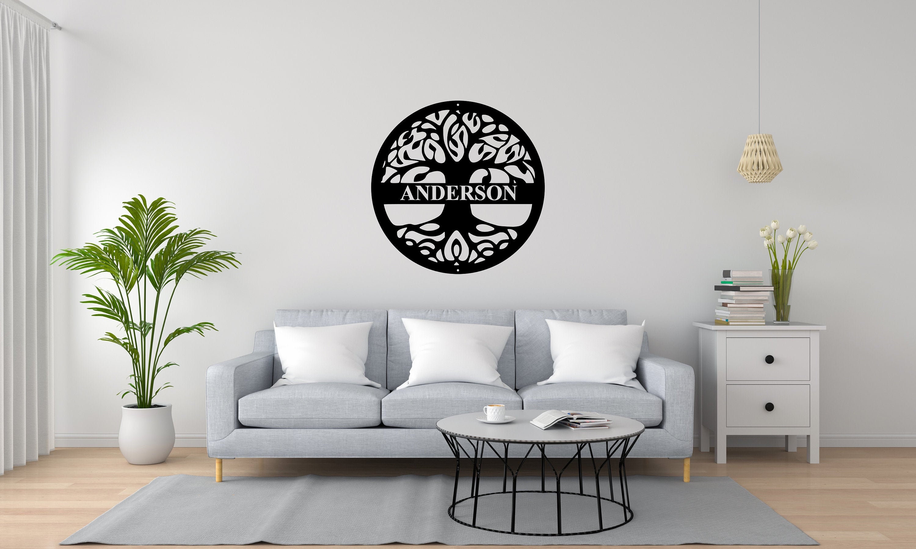 Personalized Tree of Life Monogram Monogram Custom Metal | Etsy