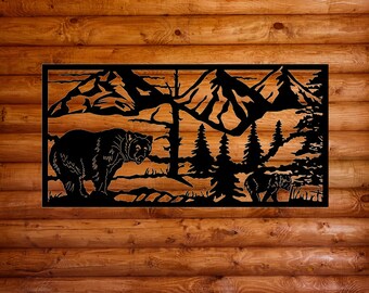Mountain and Trees Scene Metal Wall Art Home Decor 5 - Etsy