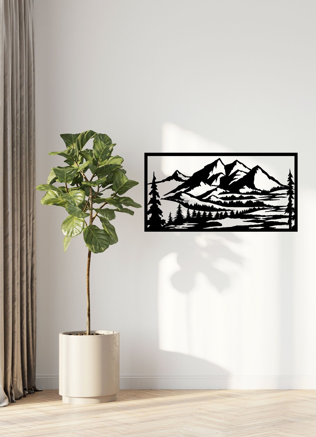 Mountain Scene Metal Art Mountain Mountain Wall Decor Mountain Metal ...