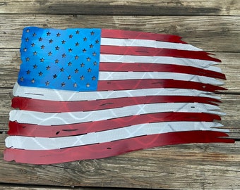 Distressed Metal American Flag - Etsy