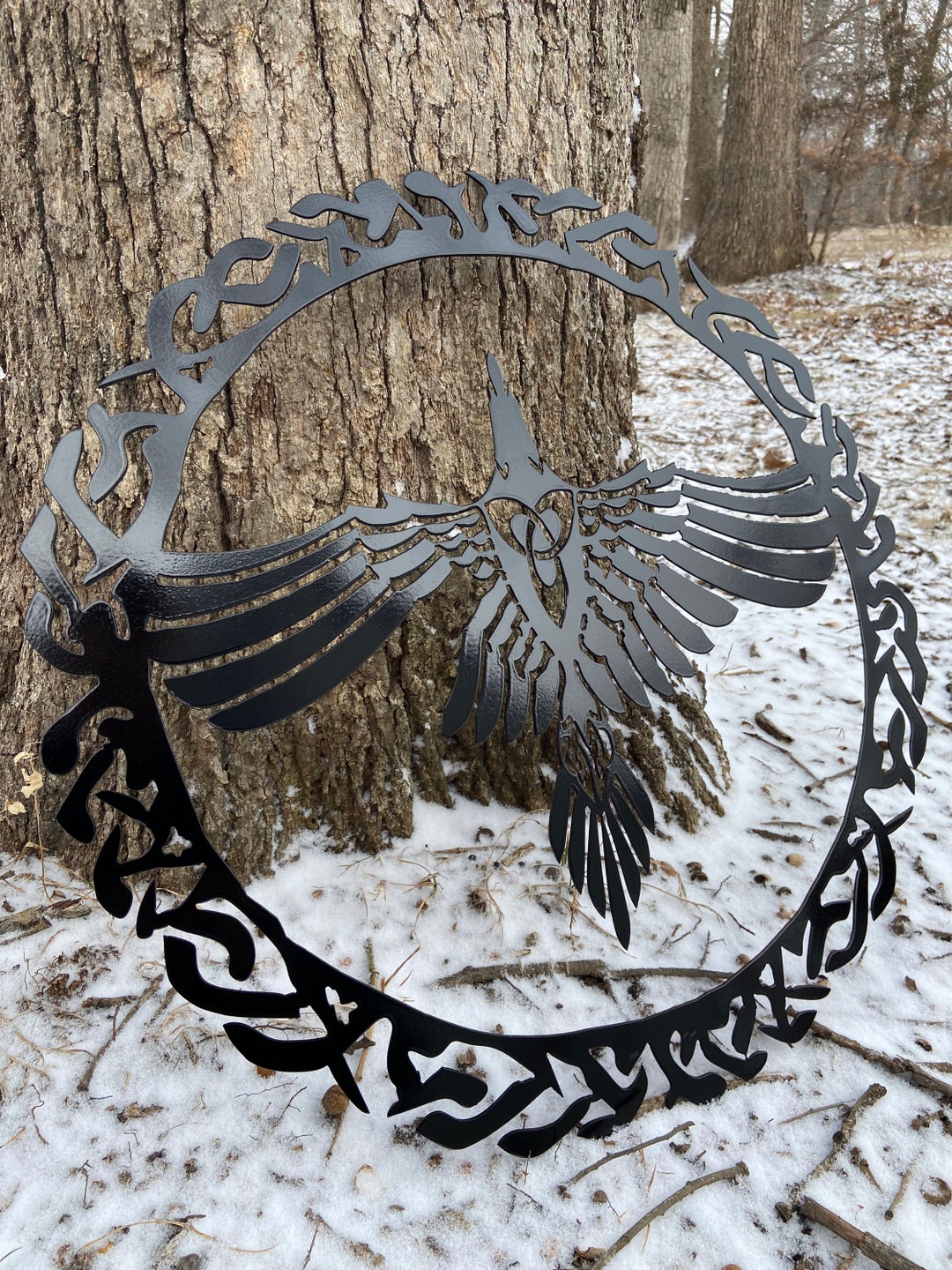 Norse Raven Metal Wall Art Metal Wall Art Nordic Art Viking Metal Wall ...