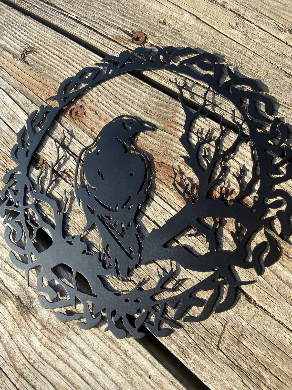 Raven Metal Wall Art Metal Wall Art Nordic Art Viking - Etsy