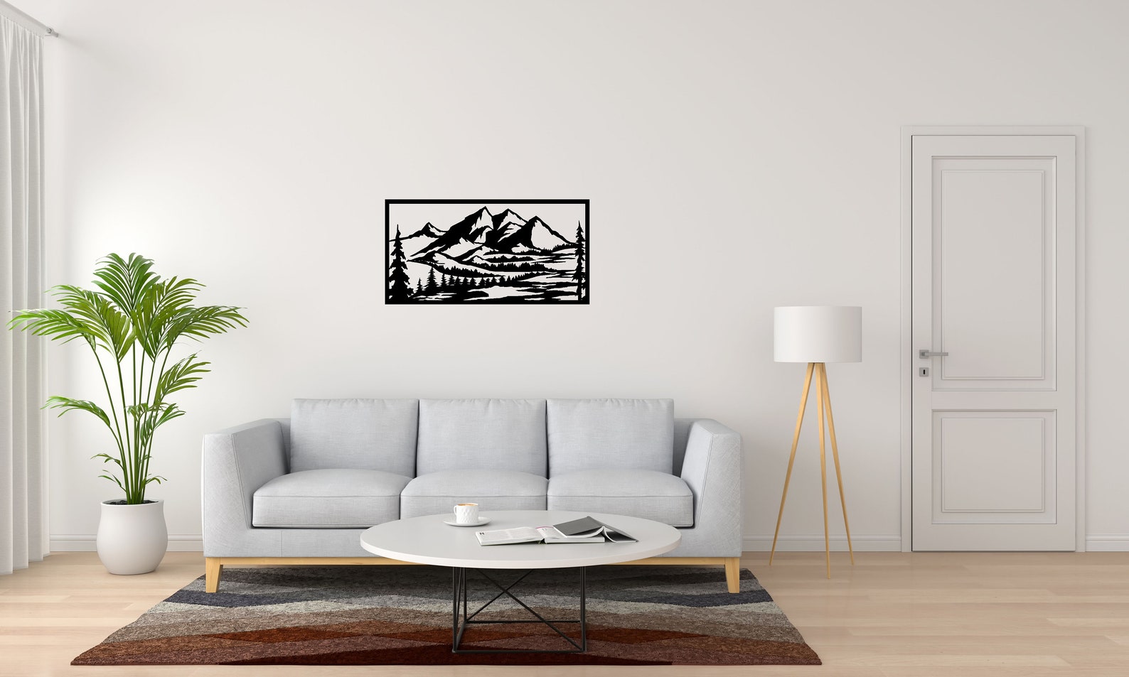 Mountain Scene Metal Art Mountain Mountain Wall Decor | Etsy