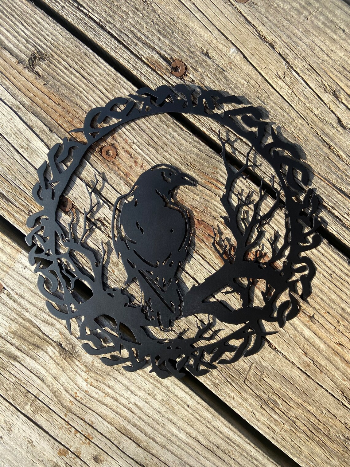 Raven Metal Wall Art Metal Wall Art Nordic Art Viking - Etsy