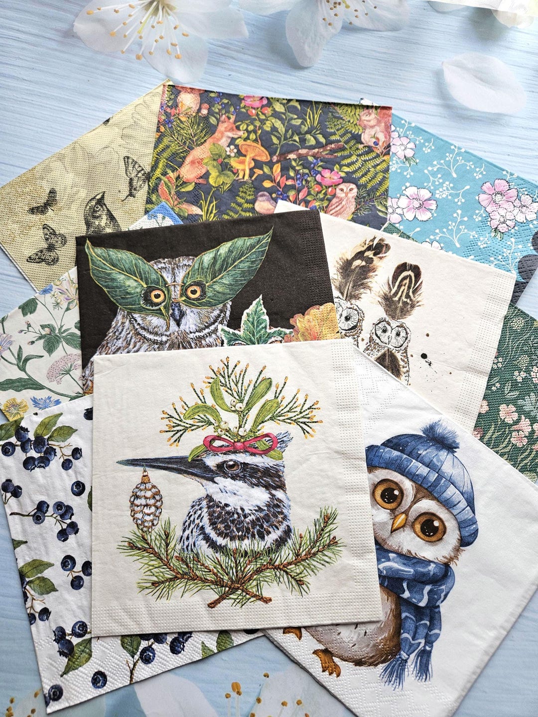 Ten Mixed Different Paper Napkins for Decoupage Art Crafts | Forest ...