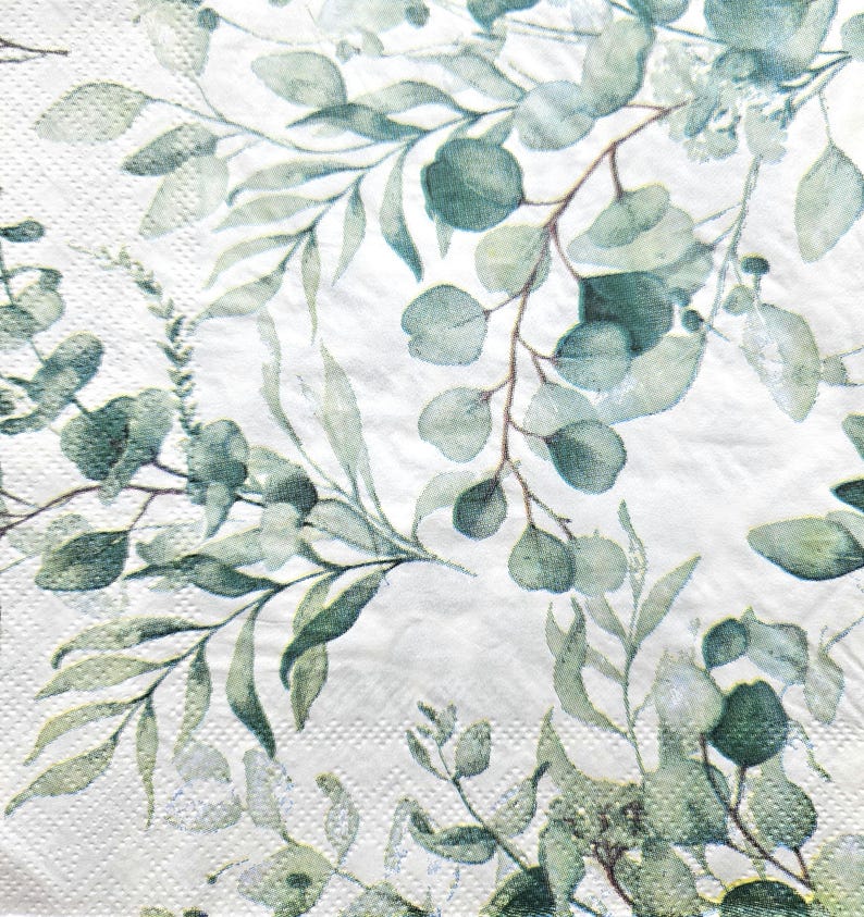 Set of 3 Units Paper Napkins for Decoupage Art Paper Craft Eucalyptus ...