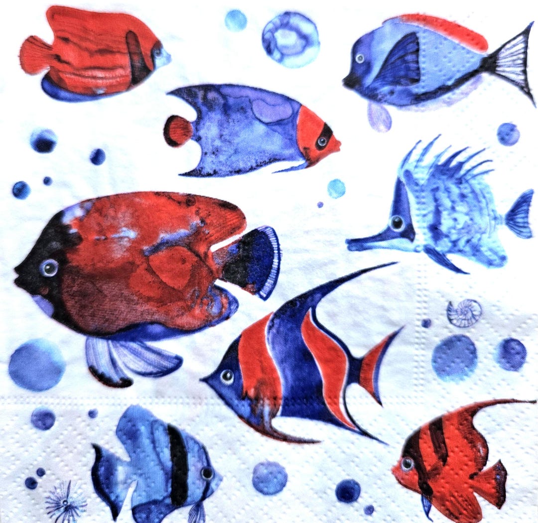 Set of 3 Units SMALL Cocktail Size Paper Napkins for Decoupage Art ...