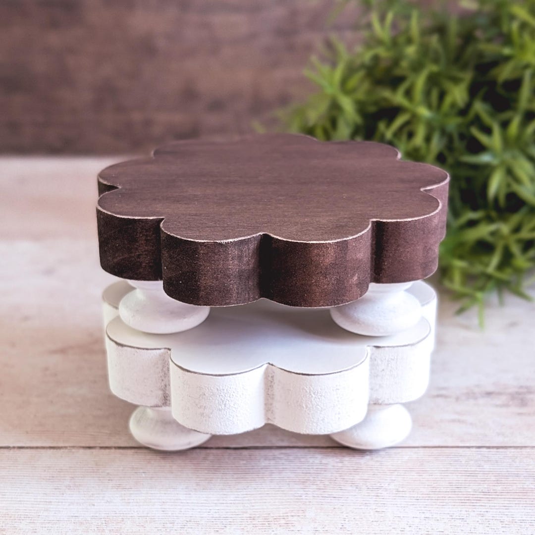 Mini Wooden Flower Riser, Decorative Tray, Tiered Tray Decor, Plant ...