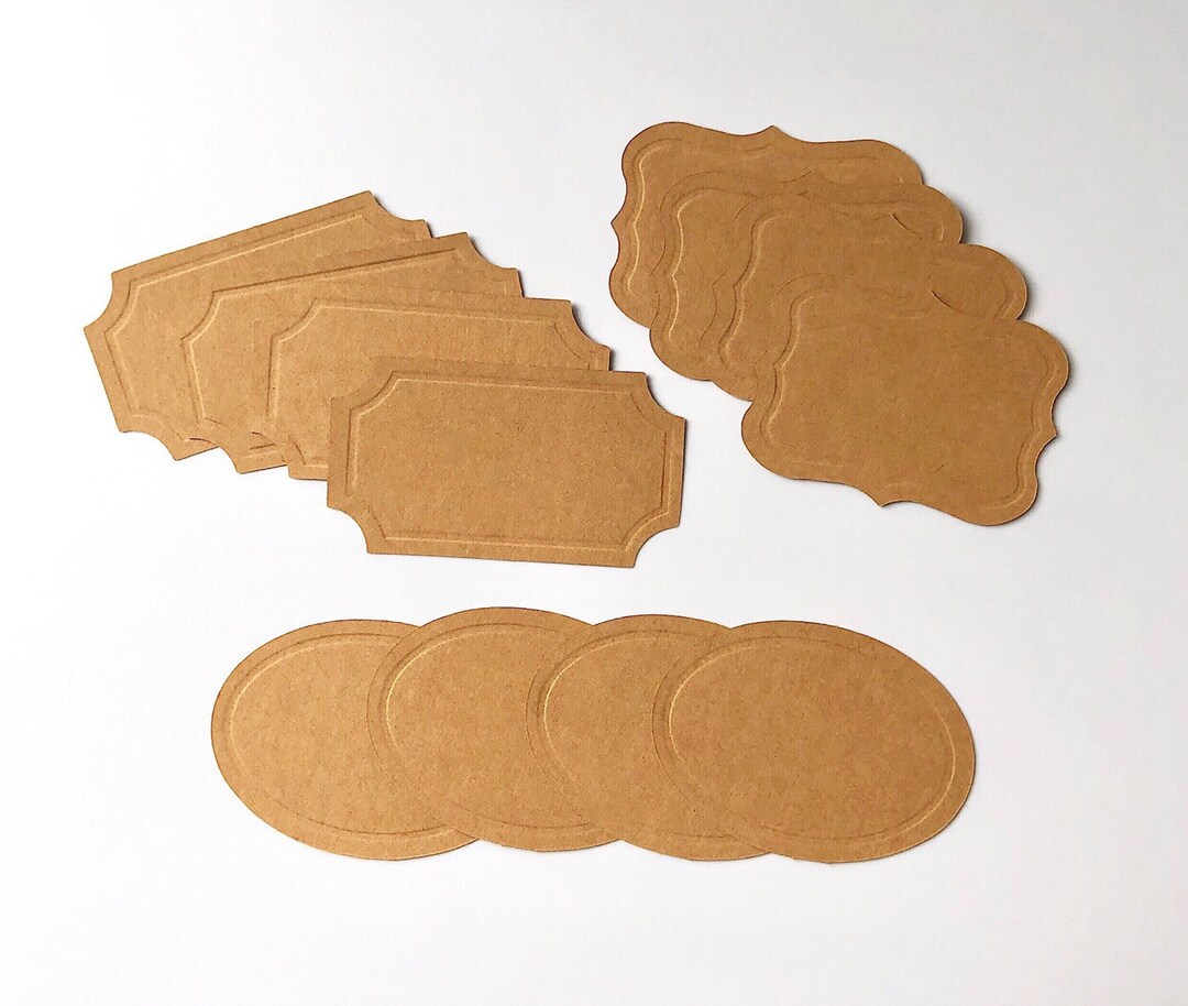 Kraft Paper Sticker Gift Tags, Scrapbook Frames (set of 12) - Etsy