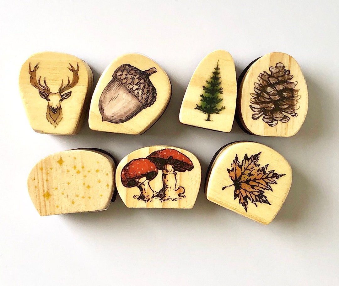 Fall Rubber Stamp Set, Nature Craft Stamps - Etsy
