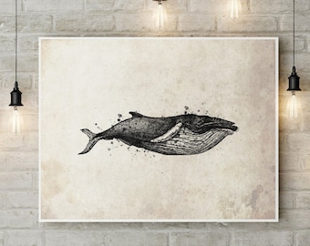Whale print | Etsy