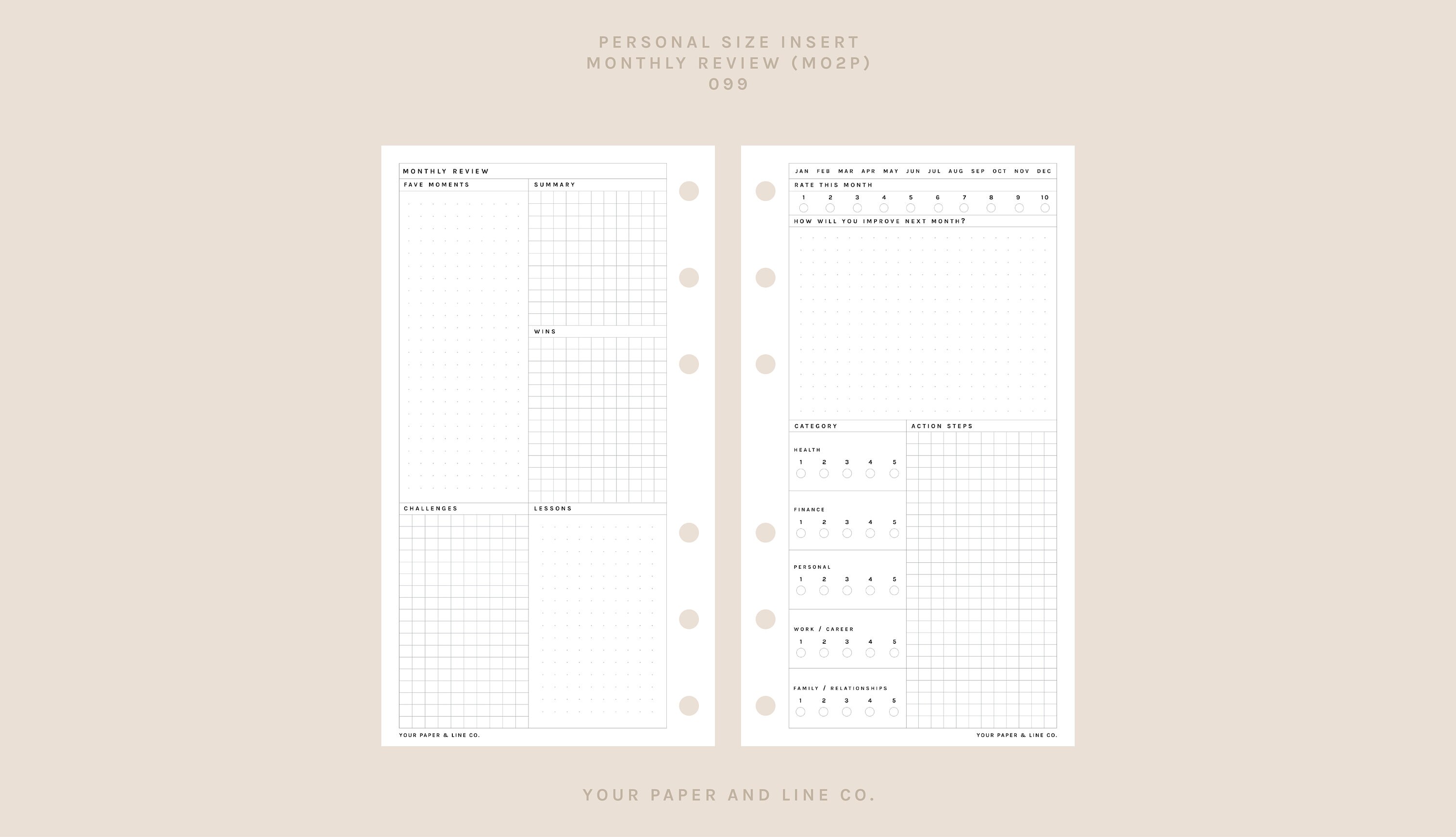 Calendars & Planners Paper & Party Supplies Month on 2 PagesMO2P ...