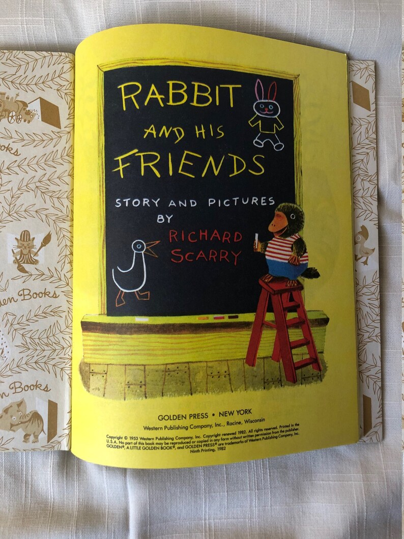 Vintage 1982 Rabbit and His Friends by Richard Scarry Little Golden ...